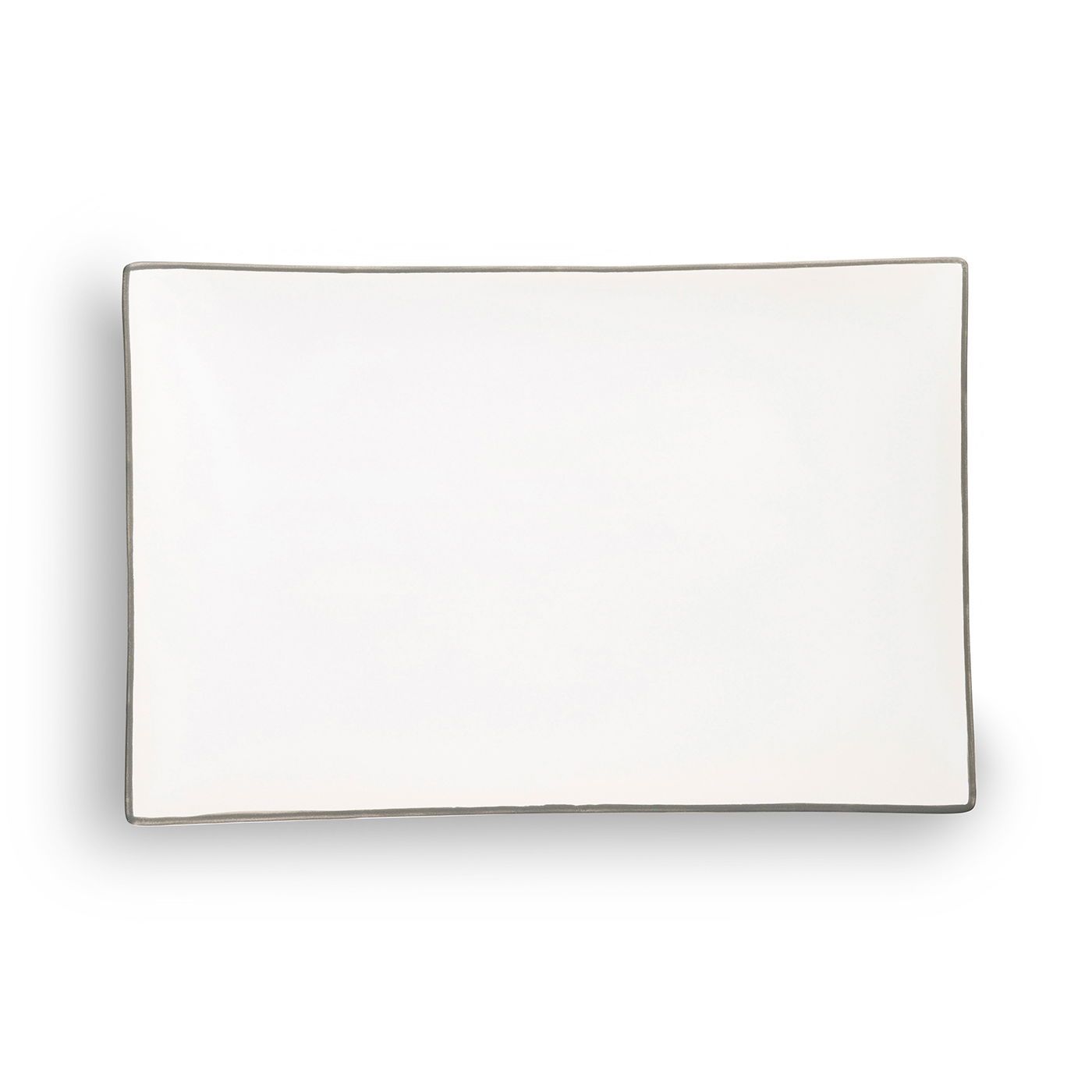 Grey rim, rectangular plate (30x20cm)