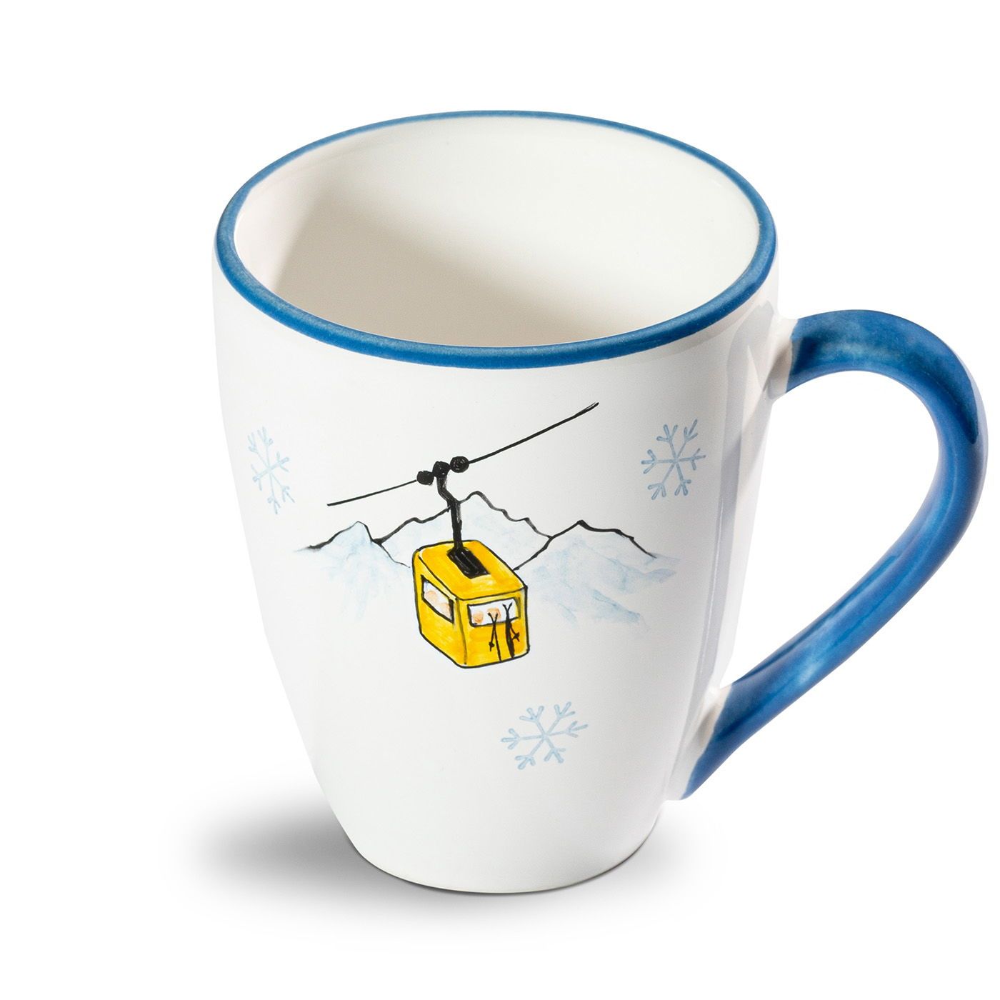 Snow crystal blue, breakfast tray with gondola RED